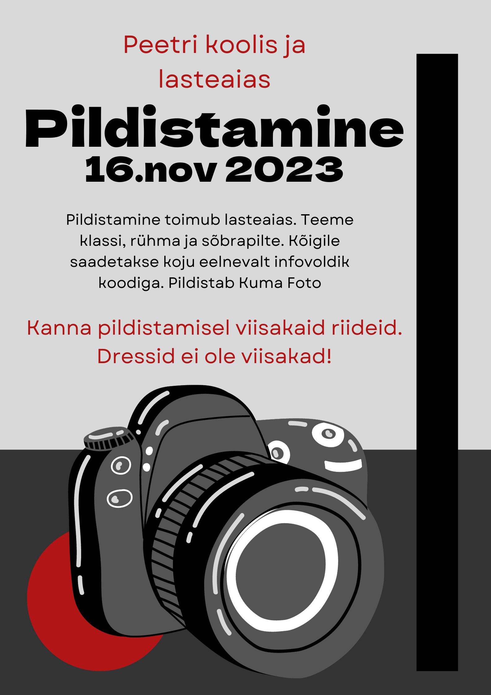 Pildistamine Peetri koolis ja lasteaias!